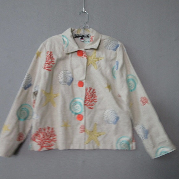 Painted Pony | Jackets & Coats | Painted Pony Beachy Art To Wear Linen ...